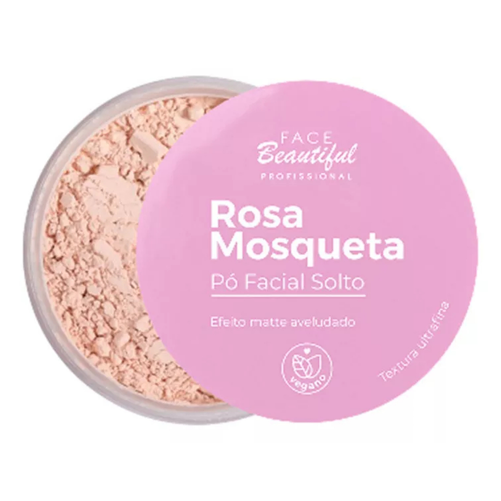 Pó Facial Ultra Fino Efeito Matte Aveludo Rosa Mosqueta 10g | Shopee Brasil