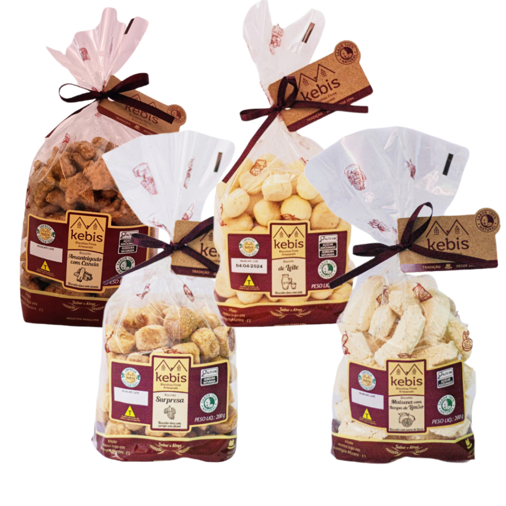Kit 4 Biscoito Kebis Caseiro Amanteigado com Canela, Surpresa, Leite e ...