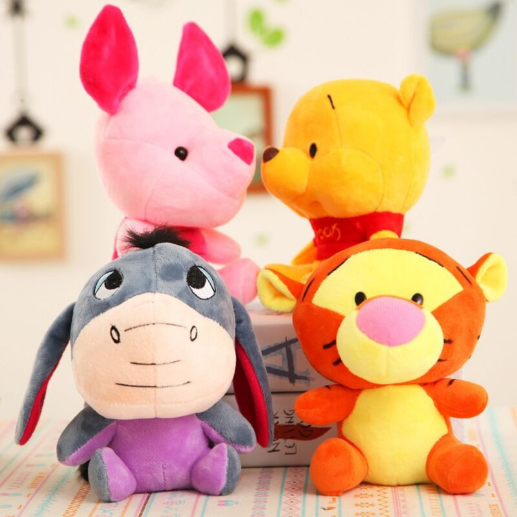 Kit 4 PEÇAS 25cm Pooh Turma Disney Anime Cartoon Pooh Bear Tigger ...