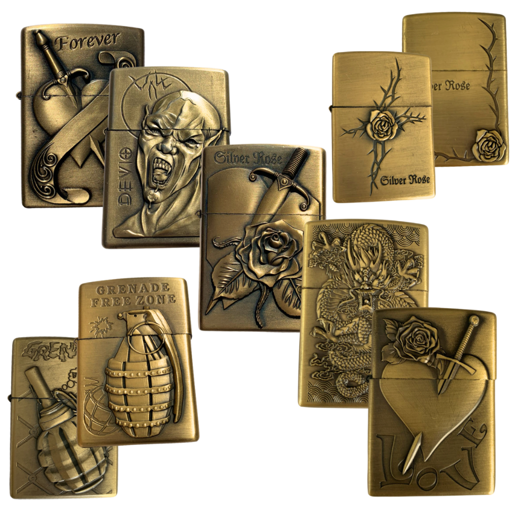 Isqueiro Dourado [SEM FLUIDO] Clássico Recarregável Personalizado ...