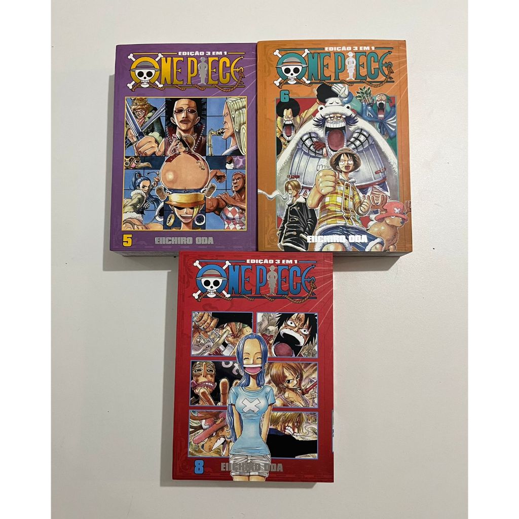 Mangá One Piece 3 em 1 vol 5 6 8 | Shopee Brasil
