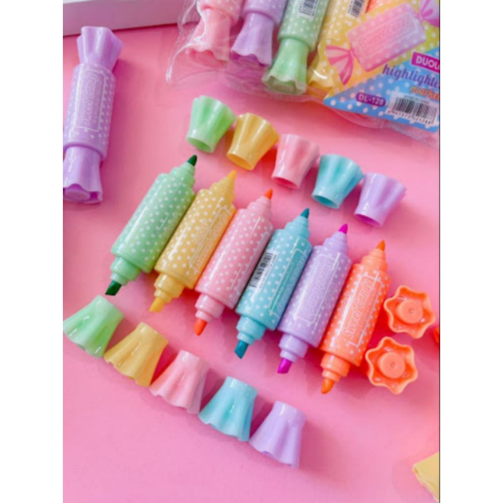 Marca Texto Dupla Ponta | Mini Marca Texto Bala Bombom | Marca Texto de ...