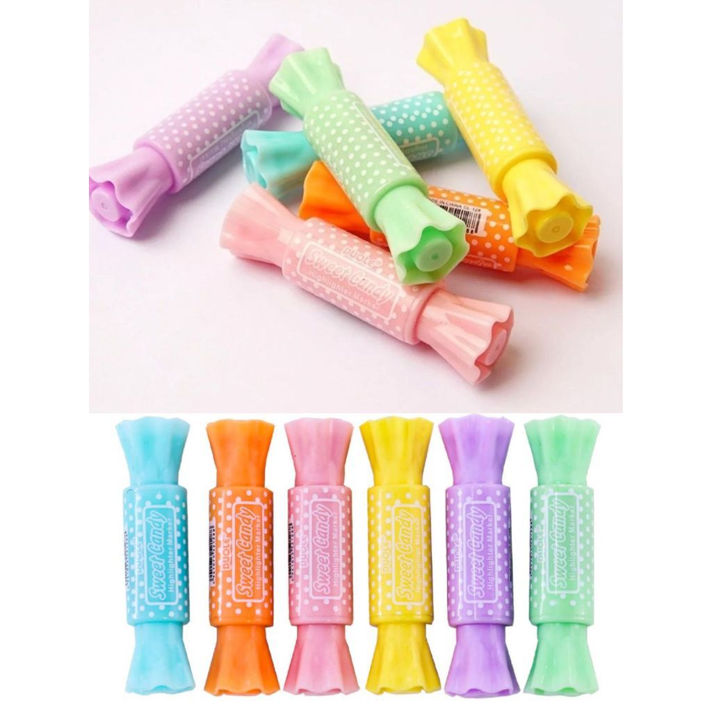 Marca Texto Dupla Ponta | Mini Marca Texto Bala Bombom | Marca Texto de ...