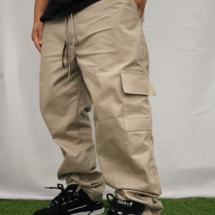 Calça Cargo Skate Lisa Bege Creme Masculina Feminina Sarja Dazzling ...