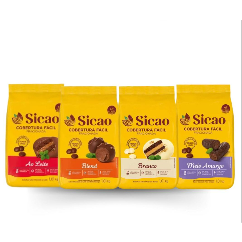 Kit 2 Coberturas Sicao Fácil 1,01kg - Escolha o sabor | Shopee Brasil
