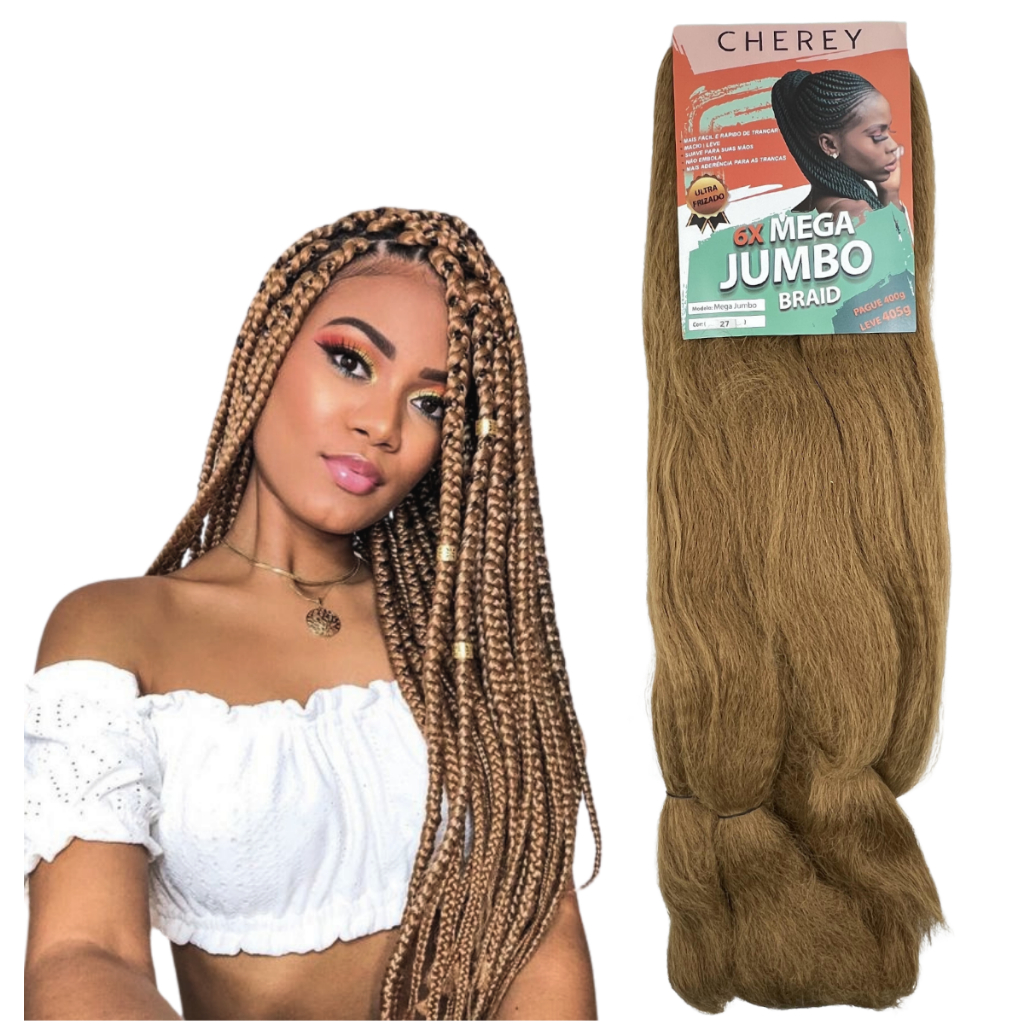 Cabelo Jumbo Super Mega Box Braid Ultra Tranças 400 Gramas | Shopee Brasil
