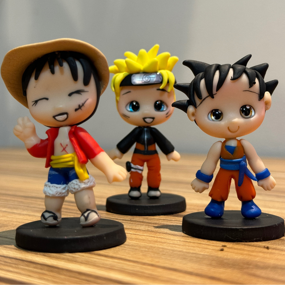Boneco Miniatura Anime Artesanal 7cm Feito em Biscuit | Figure Action ...