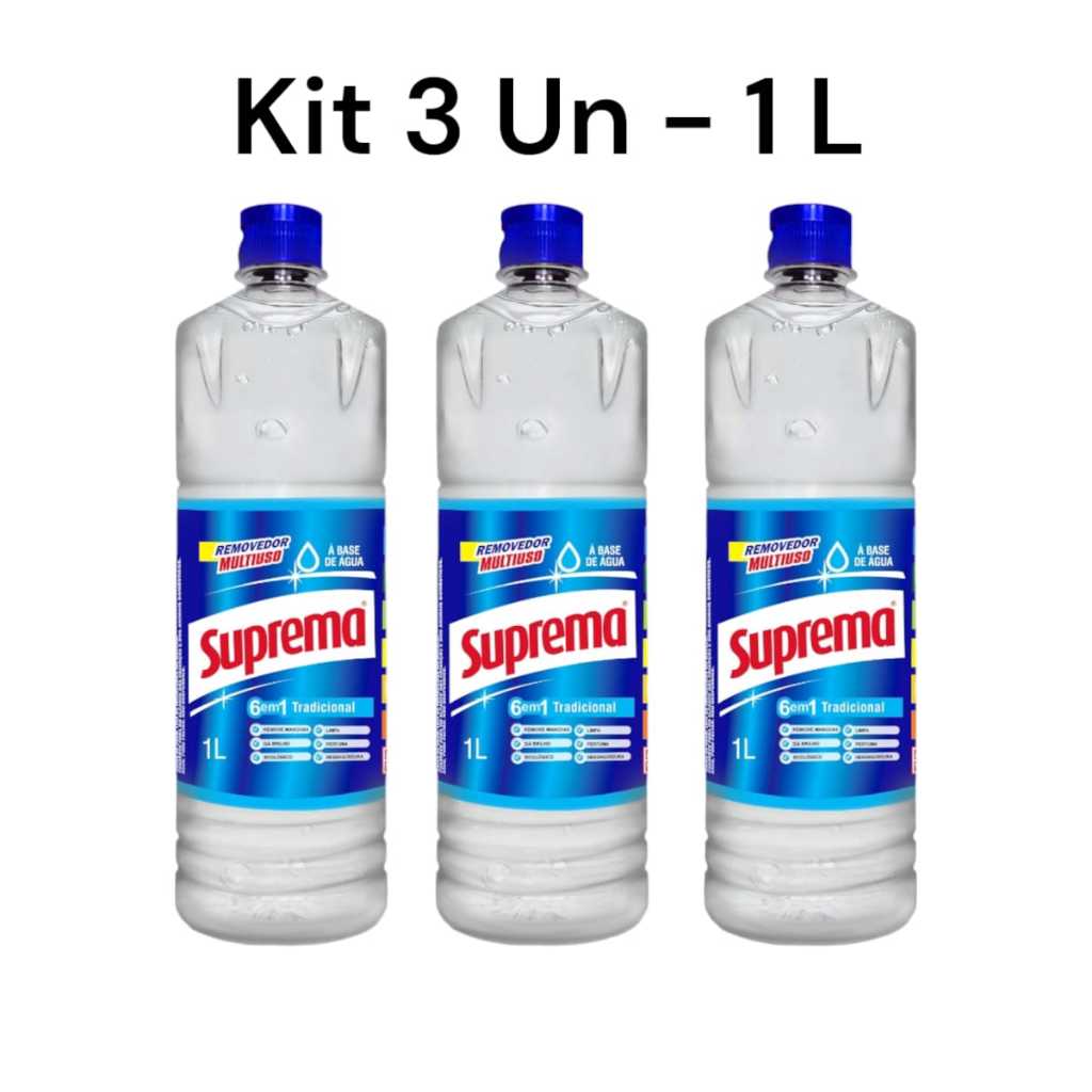 Kit 3 Removedor Perfumado Tradicional Base De Agua Suprema 1Litro ...