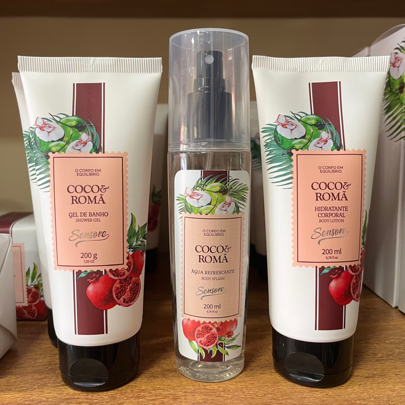 Kit Coco & Romã Avatim (Hidratante + Gel de banho + Body splash ...