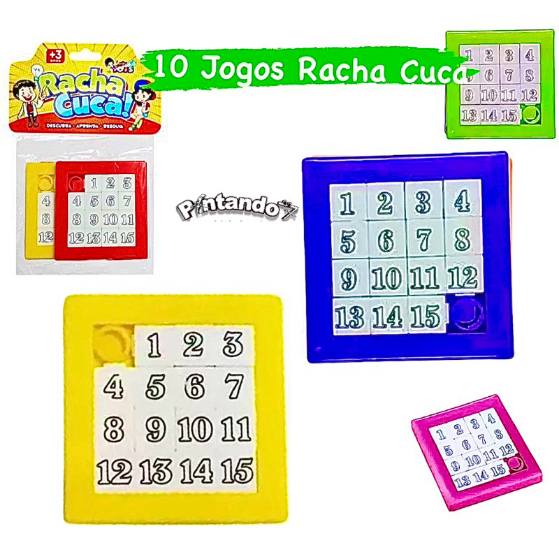 Kit 10 Jogos Racha Cuca Números Quebra Cabeça Brinquedo Divertido ...