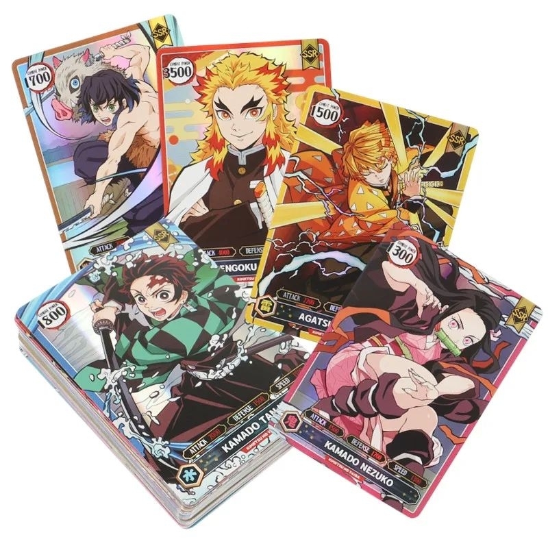 50 Cartas brilhantes raras do anime Demon Slayer: Colecionáveis e ...
