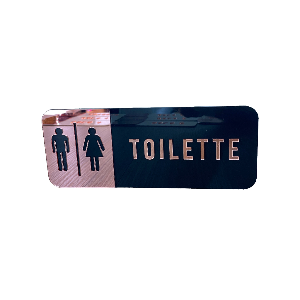 Placa Toilette em acrílico sinalização banheiro WC sanitário - BAr ...