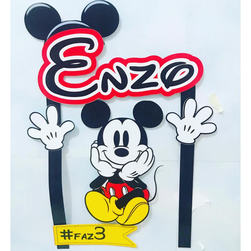 Topo de bolo aniversario Mickey Mouse | Shopee Brasil
