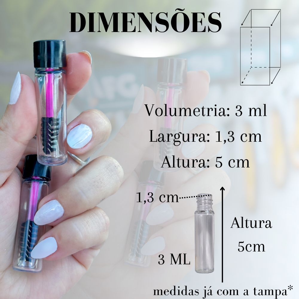 Kit 10 Mini Frasco Tubete Escovinha de Sobrancelhas Escovinhas de ...