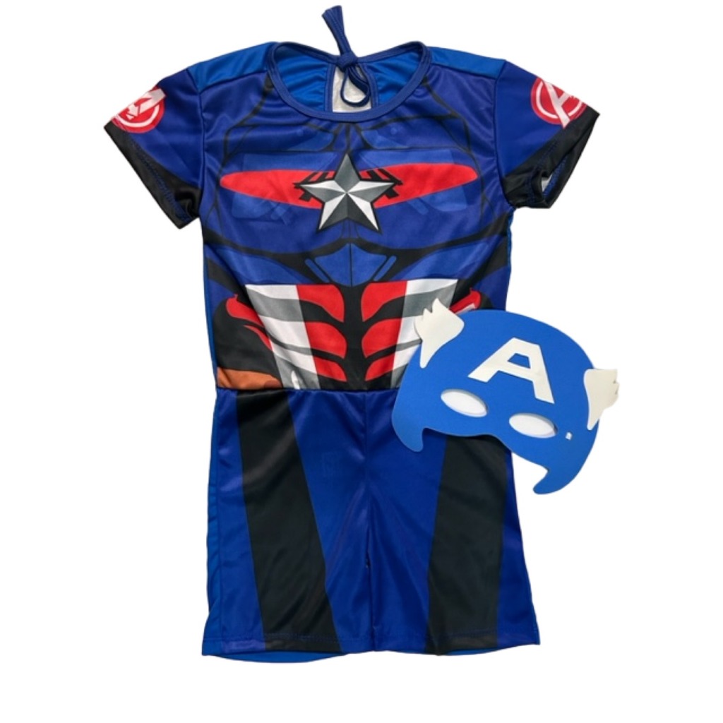 Roupa Infantil Fantasia Capitão América Super Herói Aniversário Com ...
