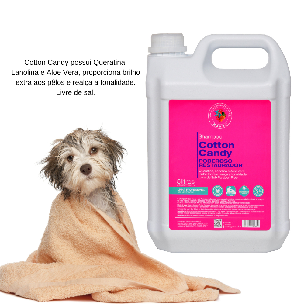 Shampoo Para Cães e Gatos Cotton Candy 5 Litros Para Pet Promoção ...
