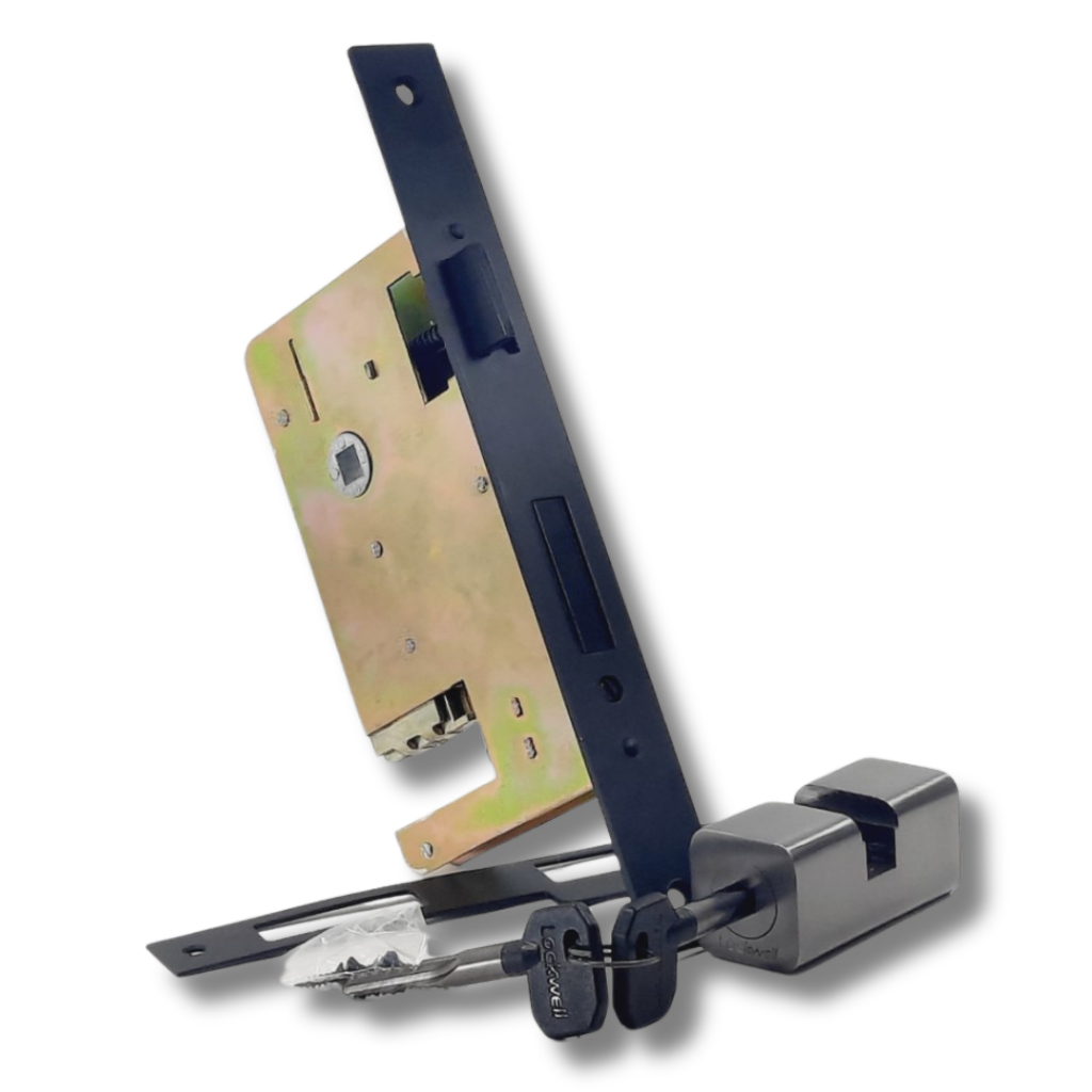 Fechadura Lockwell Externa Maquina Quadrichave 55mm Preta | Shopee Brasil