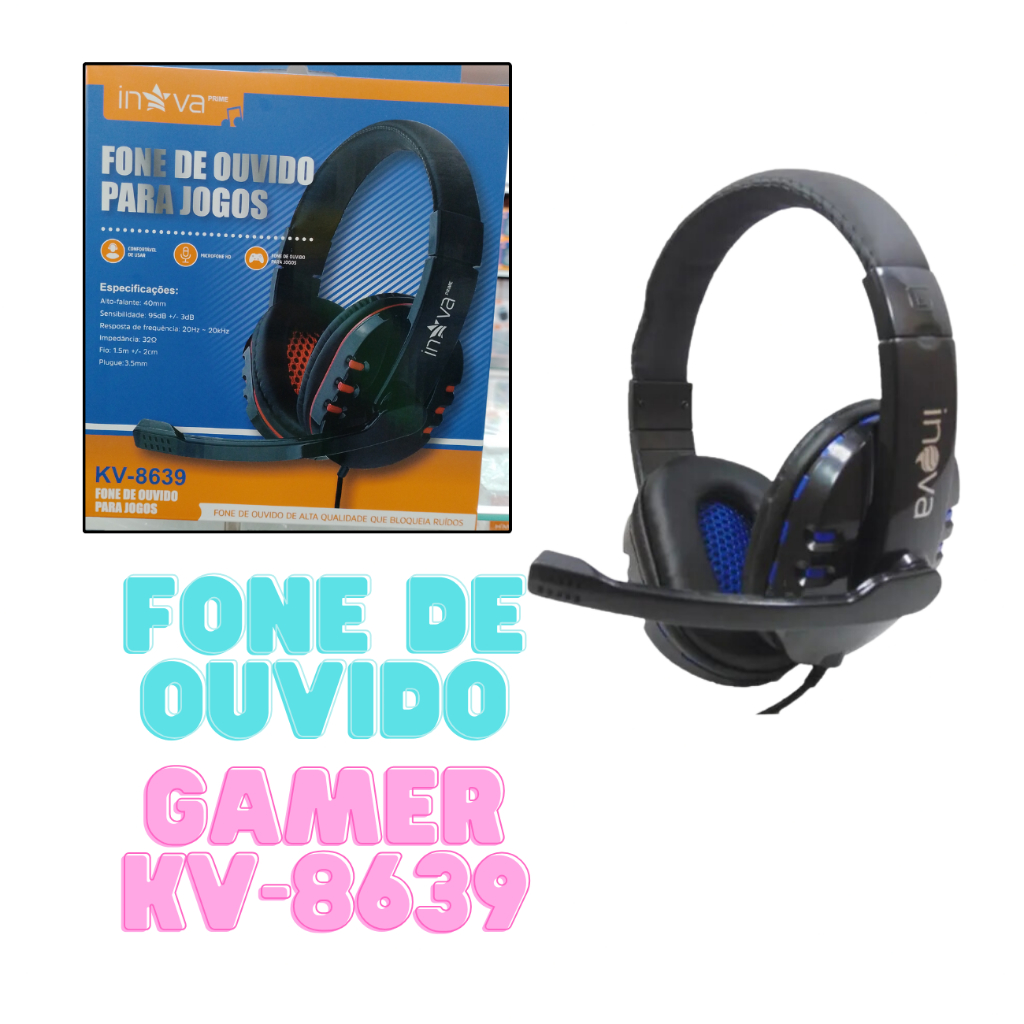 Fone De Ouvido Gamer HeadPhone Pc Computador Vídeogame Marca Inova KV ...