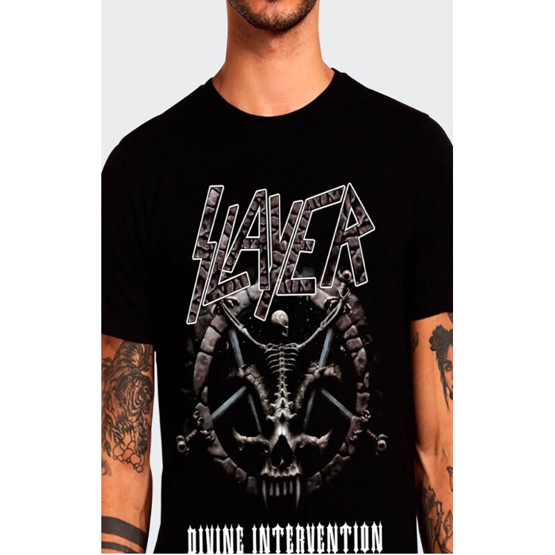 Camiseta Slayer Divine Intervention Consulado do Rock | Shopee Brasil