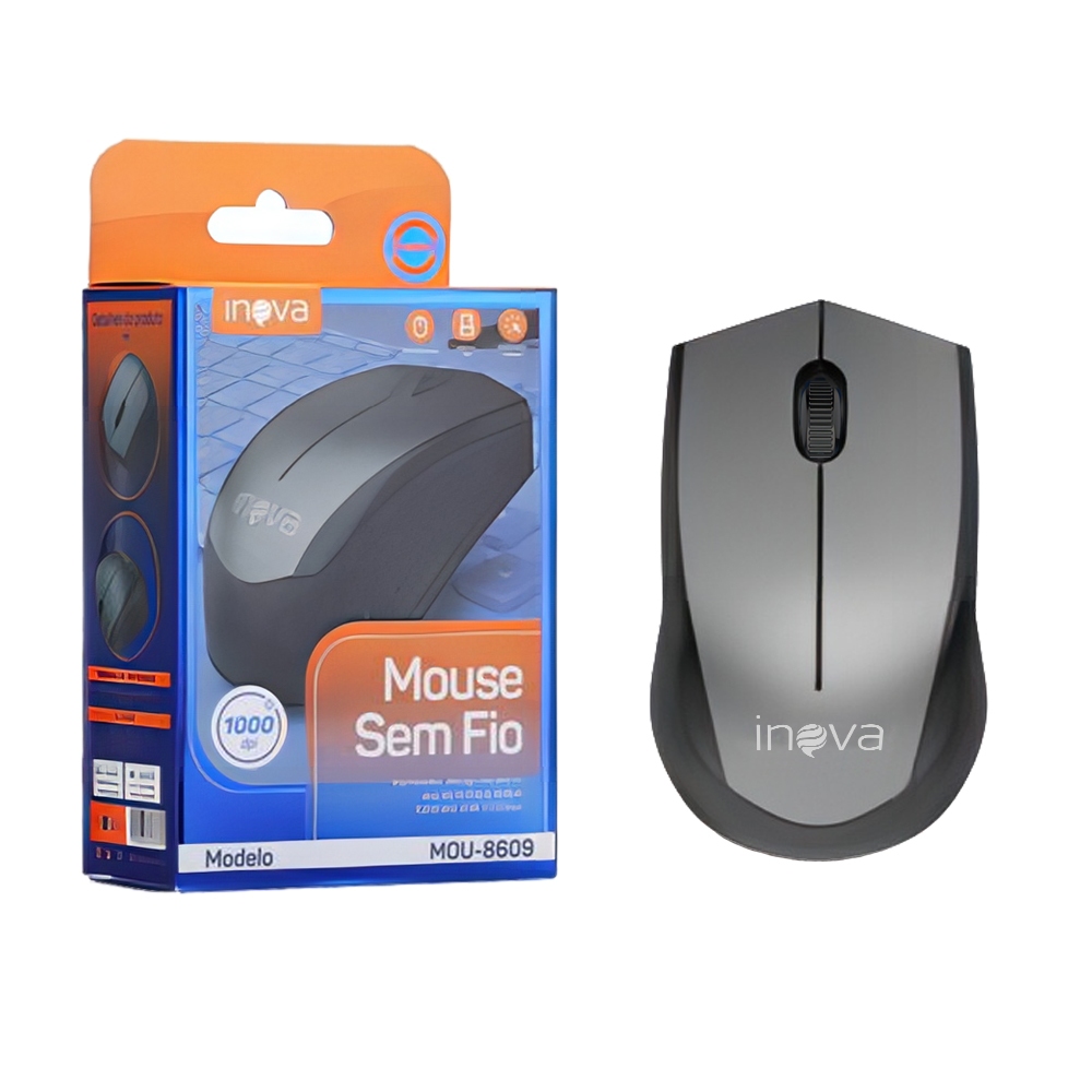 INOVA Mouse Sem Fio Wireless Ratos Silenciosos Ergonômico 2.4G USB ...