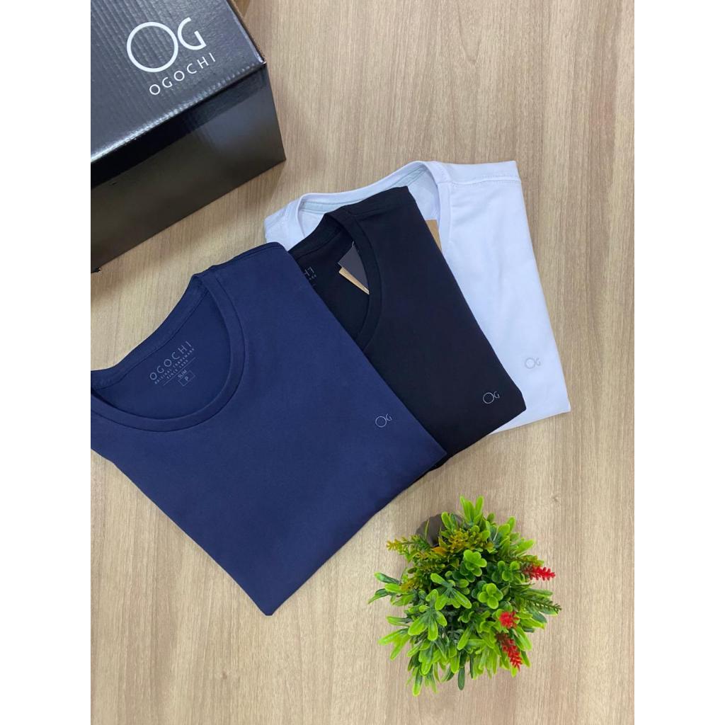 Kit 3 Camisetas Basica Slim Ogochi Original | Shopee Brasil