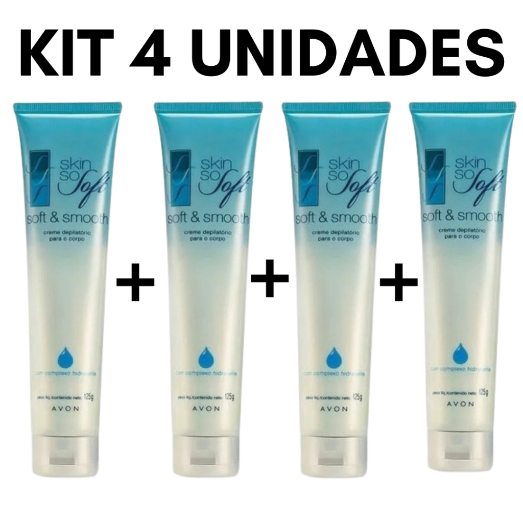 Kit Creme Depilatório para o Corpo Skin So Soft Avon 125g 4 Unidades ...
