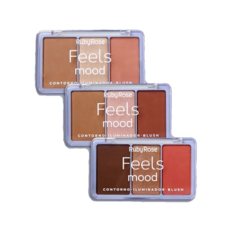 Paleta Feels Mood Ruby Rose Contorno, Iluminador e Blush | Shopee Brasil