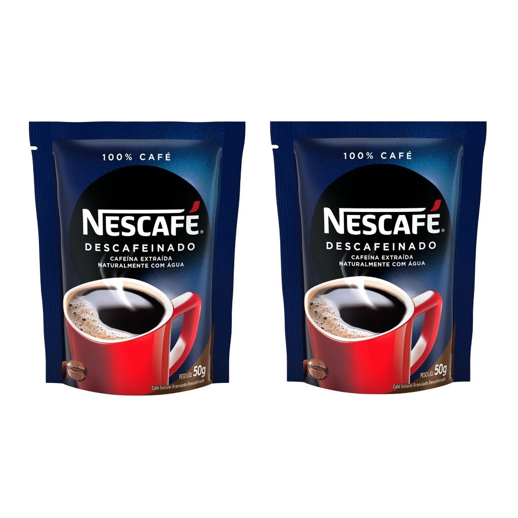 2 Café Nescafé Solúvel Granulado Descafeinado Sachê 40g Cada | Shopee ...