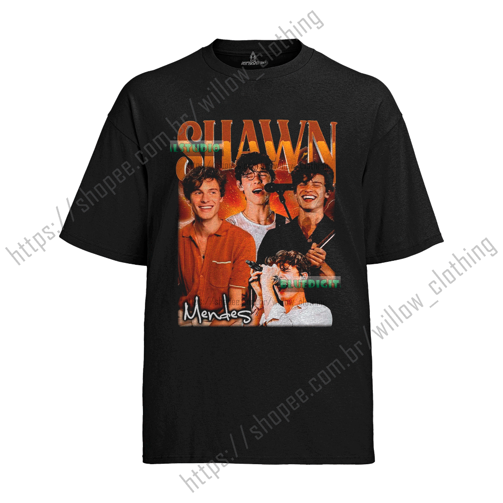 Camiseta Algodão Unissex Graphic Tee Shawn Mendes - Escorrega o Preço