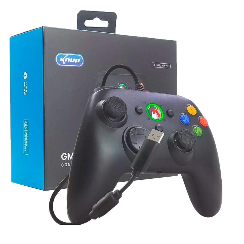 Controle Xbox 360 com Fio Usb X-360 e PC KNUP - KP-GM033 | Shopee Brasil