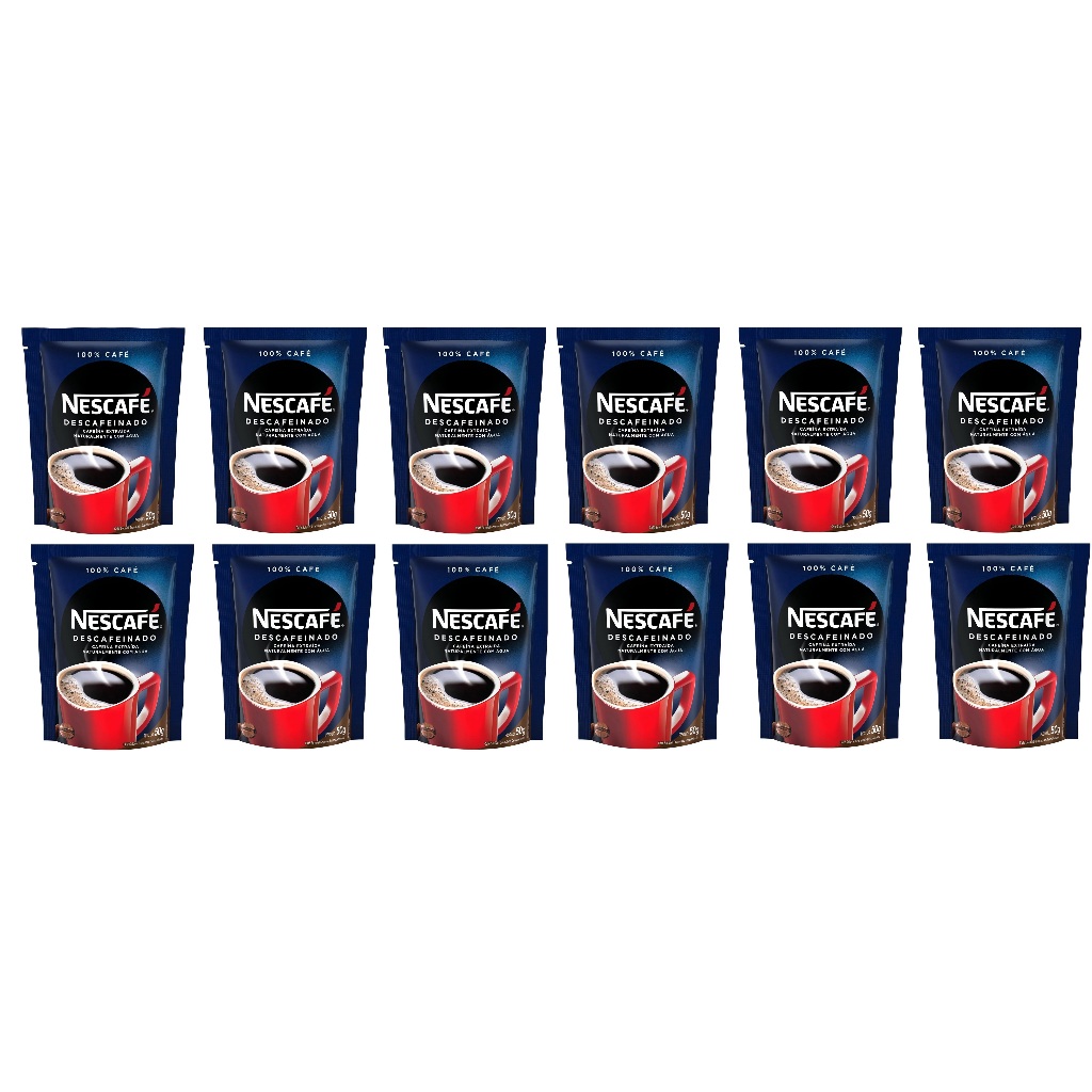 12 Café Nescafé Solúvel Granulado Descafeinado Sachê 40g Cada | Shopee ...