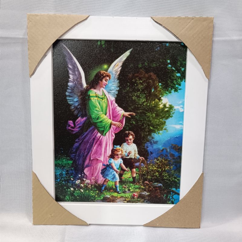 Quadro Anjo da Guarda resinado 25x30cm | Shopee Brasil