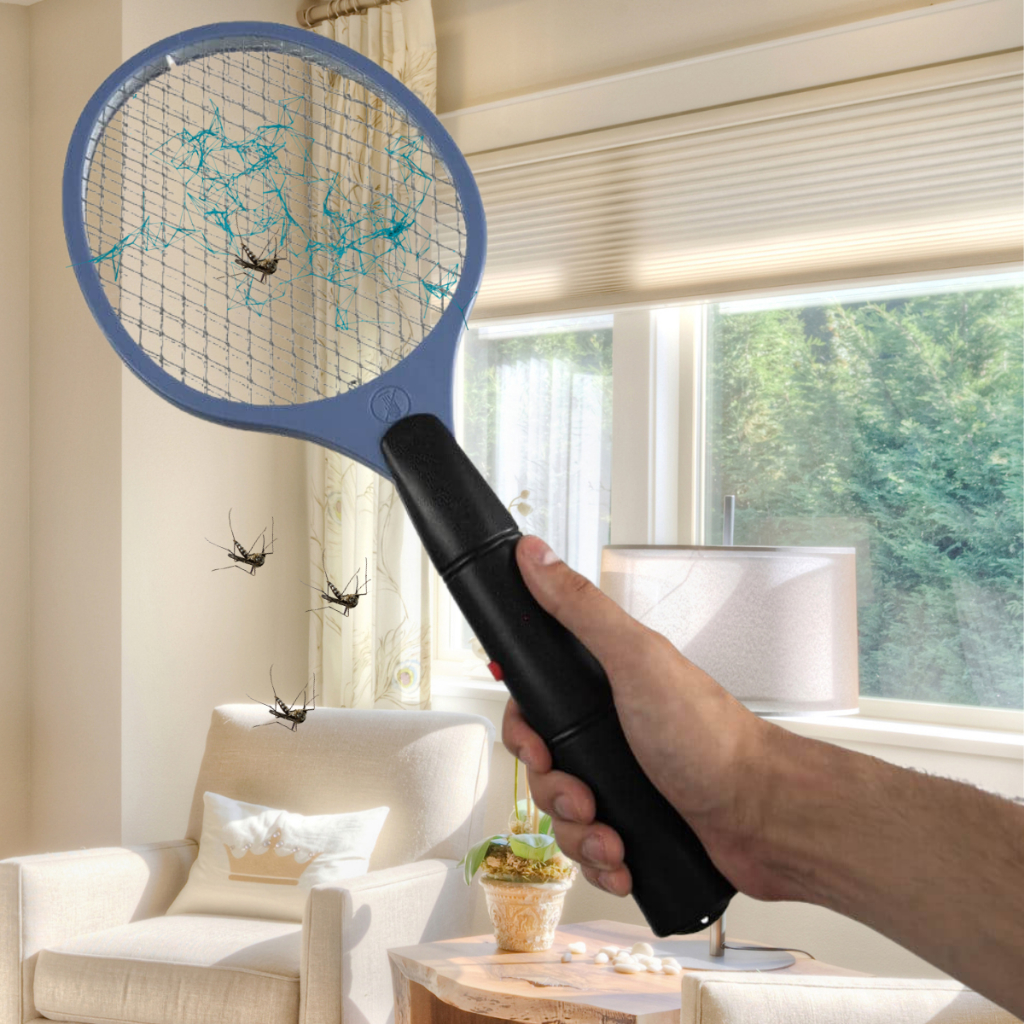 Raquete Elétrica Mata Insetos Recarregável Mosca Mosquito da Dengue ...