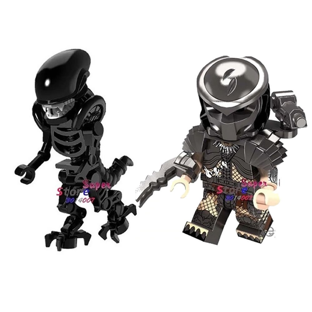 Miniatura Boneco Alien vs Predador Filme Tipo Lego Action Figure Bloco ...