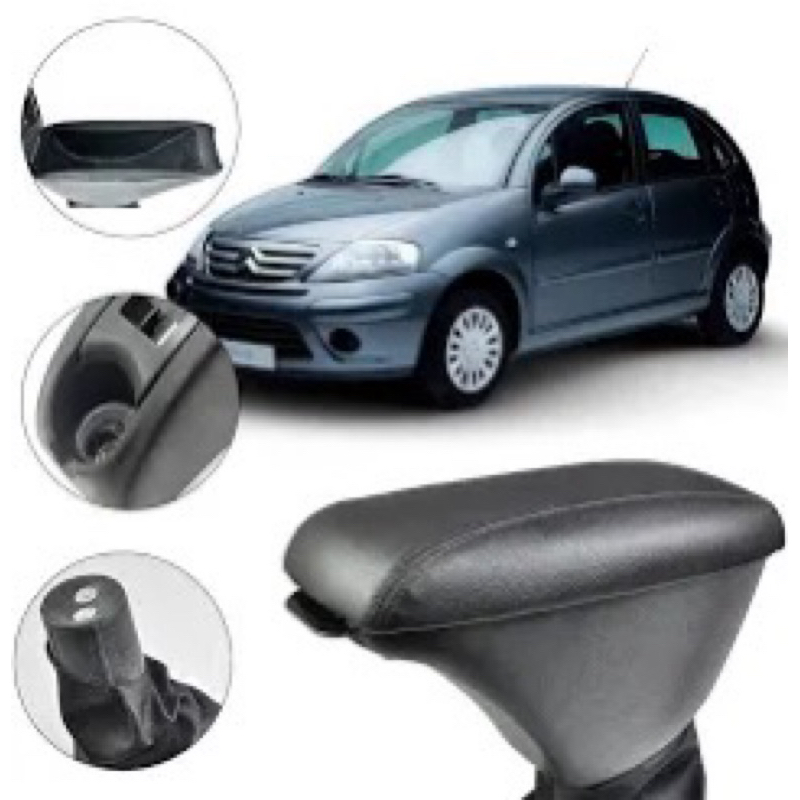 Apoio De Braço Central Citröen C3 Antigo 2007/2011 Encosto em Couro ...