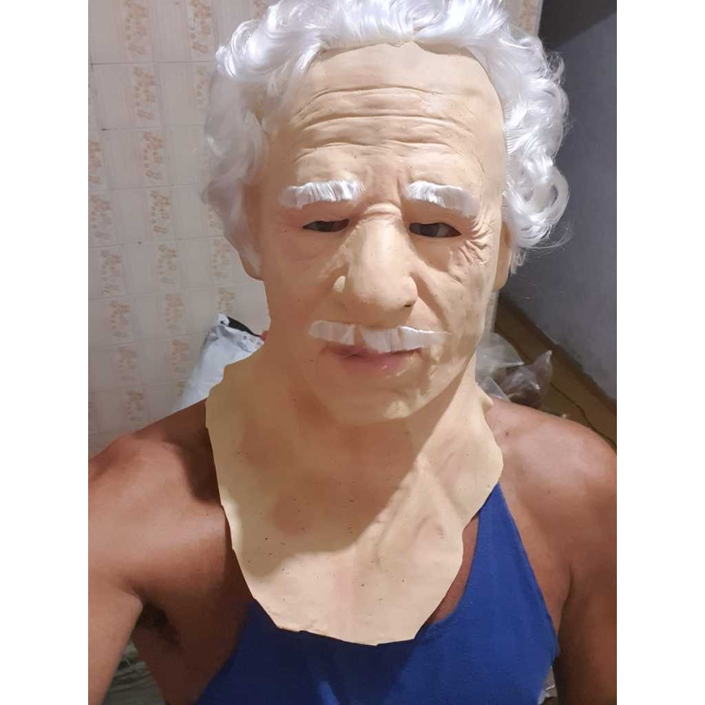 Máscara Humana Realista Adulto idoso À Pronta Entrega | Shopee Brasil