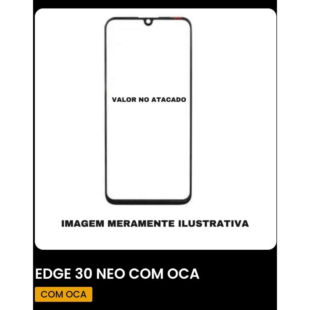 Tela Vidro Para Moto Edge 30 Neo + Cola Oca Aplicada Recuperar Display ...