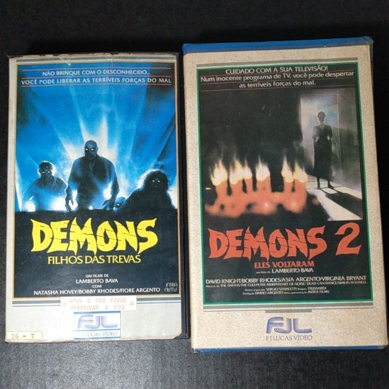 VHS - Demons 1 e Demons 2 - Lamberto Bava - Corre Que Ta Baratinho