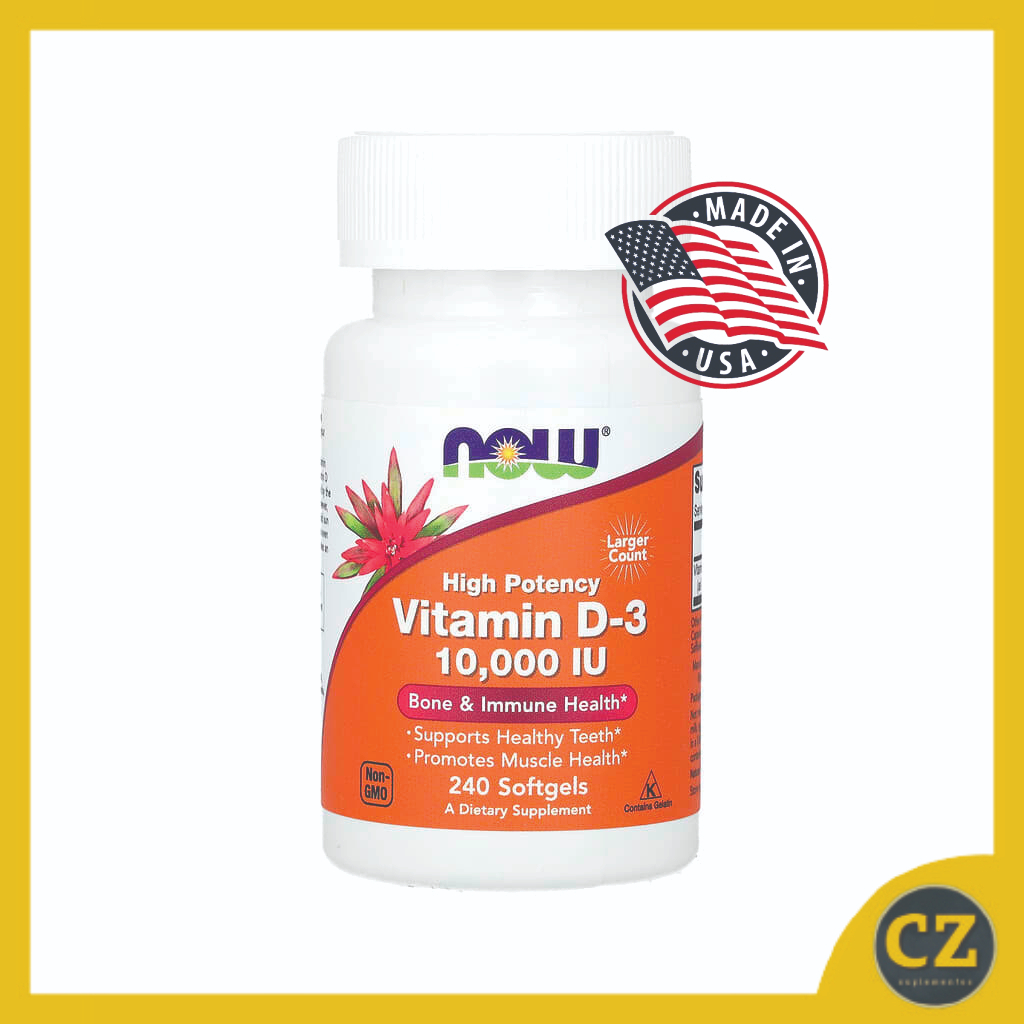 Vitamina D-3 10.000 Ui (240 Cápsulas) - Now Foods | Shopee Brasil