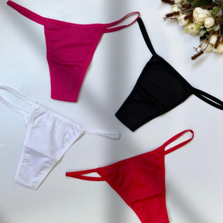 Kits 3 Calcinha Feminina Fio Dental Tanga String Lingerie Moda Íntima ...