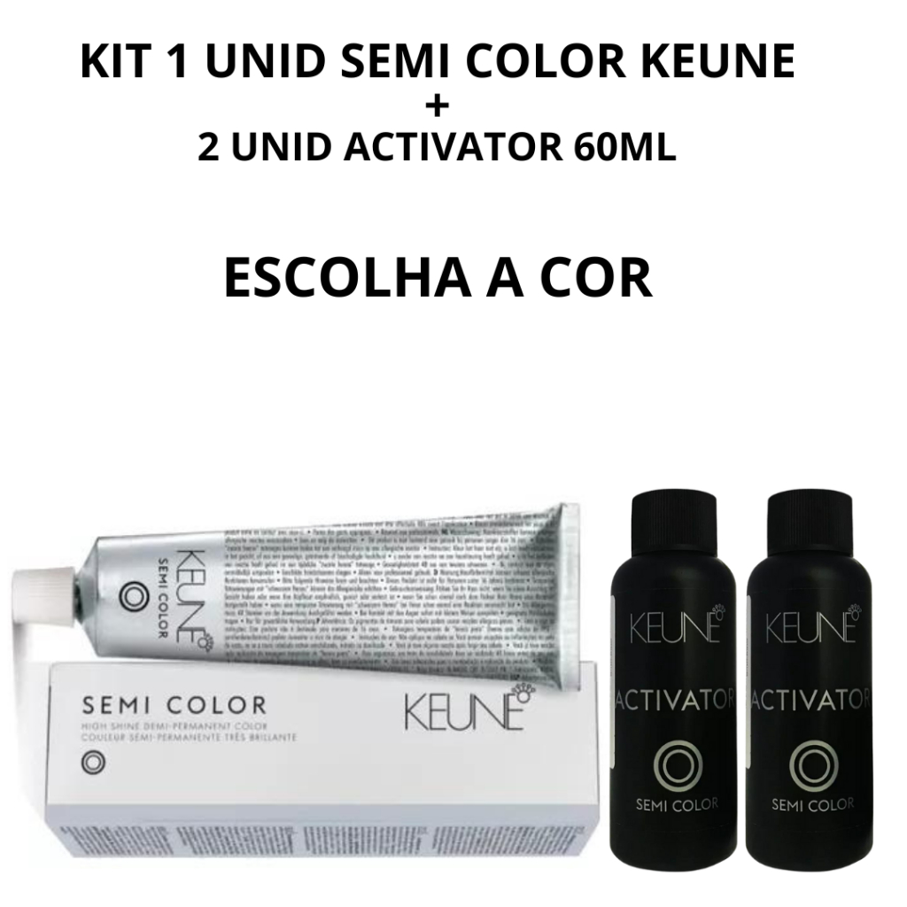 Keune Semi Color 1 Unid Escolher A Cor 60g + 2 Unid Activator Keune ...