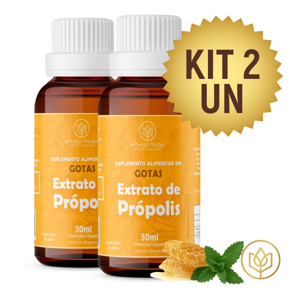 Kit 2 Extratos De Própolis Gotas 30ML Puro Antifúngico Antiinflamatório ...