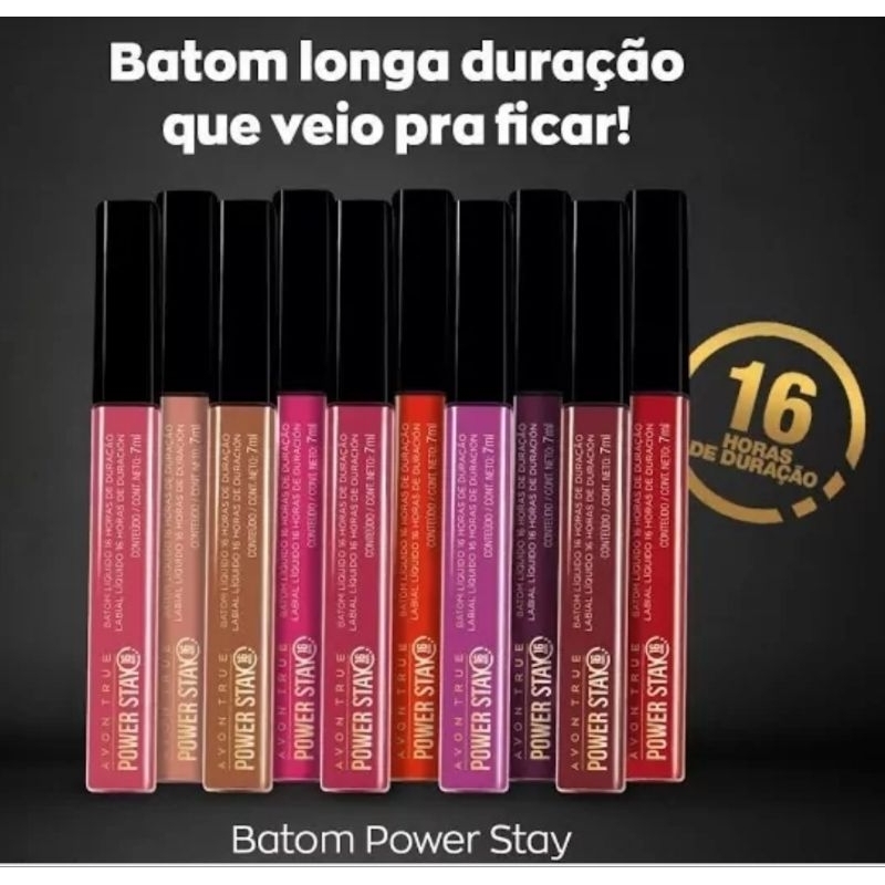 Avon PowerStay Batom líquido Mate Com ou Sem Glitter 16hs | Shopee Brasil