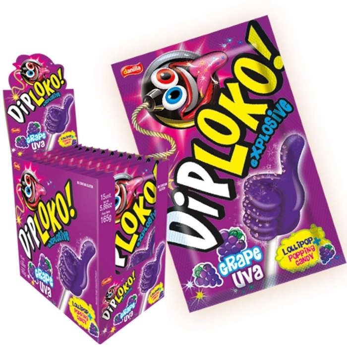 Pirulito Diploko Boom Explosivos Sabor Uva c/15un 165gr- Danilla ...