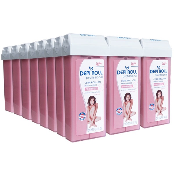 Depi Roll Kit c/24 Cera Roll-On Rosa 100g | Shopee Brasil