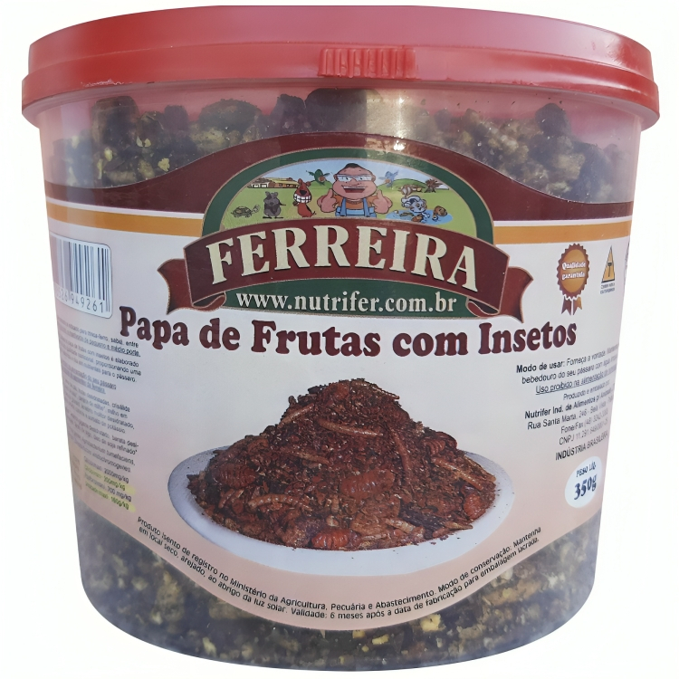 Papa de Frutas e Insetos Pote para Trinca-Ferro e Sabiá - 350g | Shopee ...