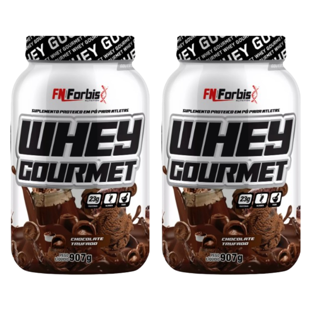 Kit 02 Whey Protein Gourmet Top Sabor 907g Suplemento Alimentar ...