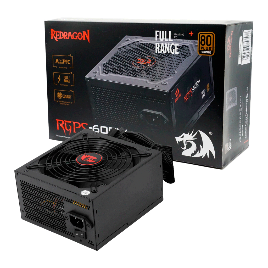 Fonte Redragon 80 Plus Bronze ATX 600W - (GC-PS002) | Shopee Brasil