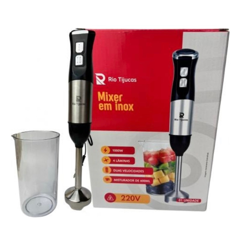 Mixer Inox 1000w Triturador Elétrico Multiuso 3 Em1 Potência 1000w ...