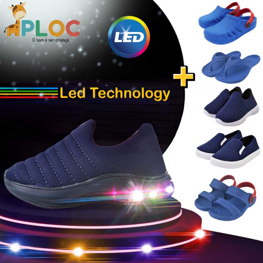 Kit 2 pares: Tênis Ploc LED26 + Produto Adicional Ploc a sua escolha ...